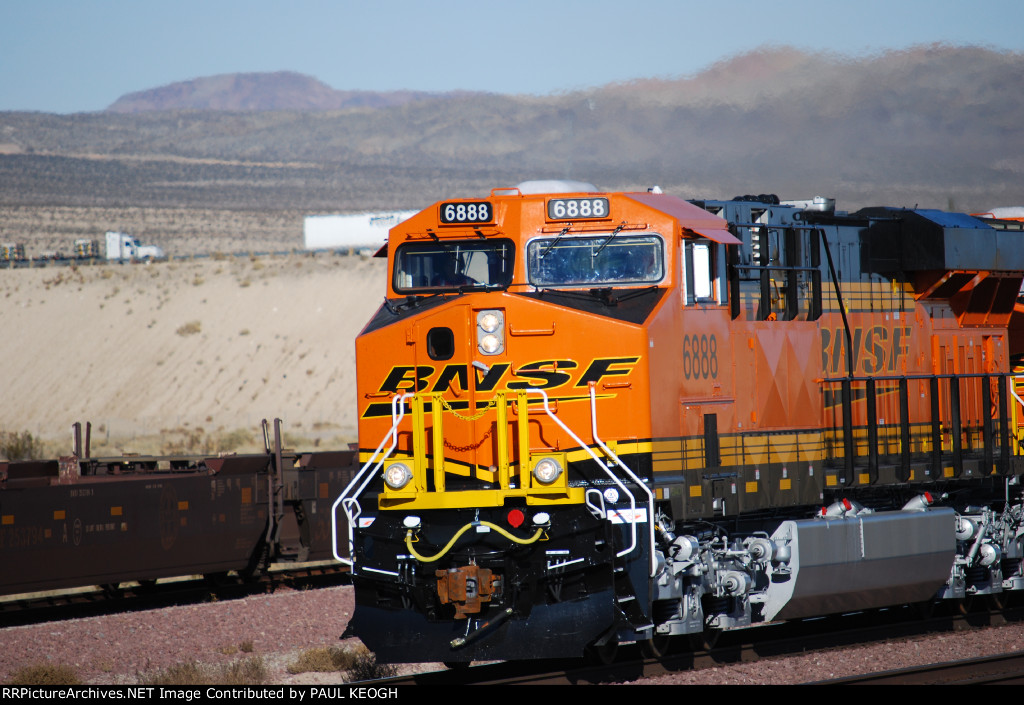 BNSF 6888 Leads a Hot Stack Train west on Her First Revenue Run with 3 other Hot C4's behind Her ...